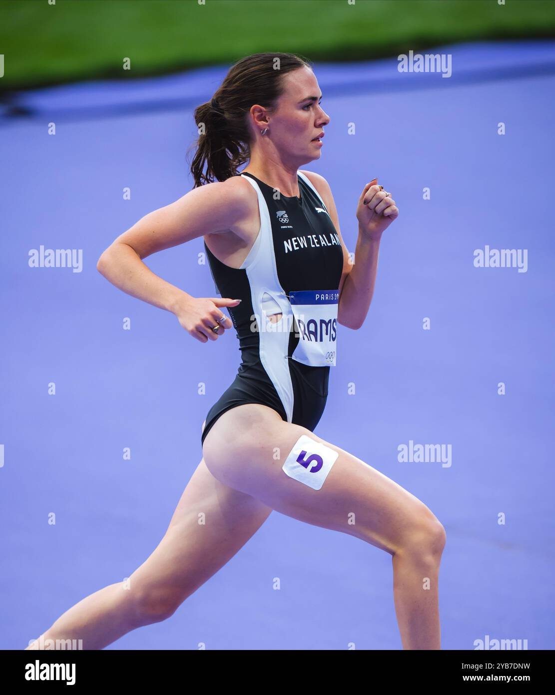 Maia Ramsden participating in the 1500 meters at the Paris 2024 Olympic ...