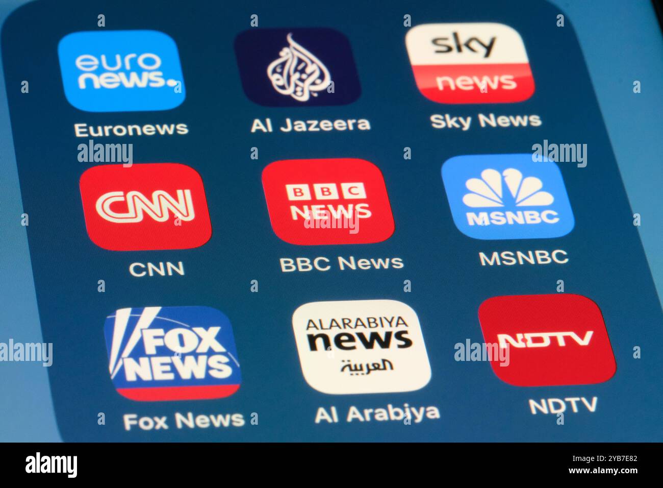 BBC NEWS, CNN, MSNBC, Euronews, Al Jazeera, Sky News, Fox News, Al Arabiya app icon, NDTV ...