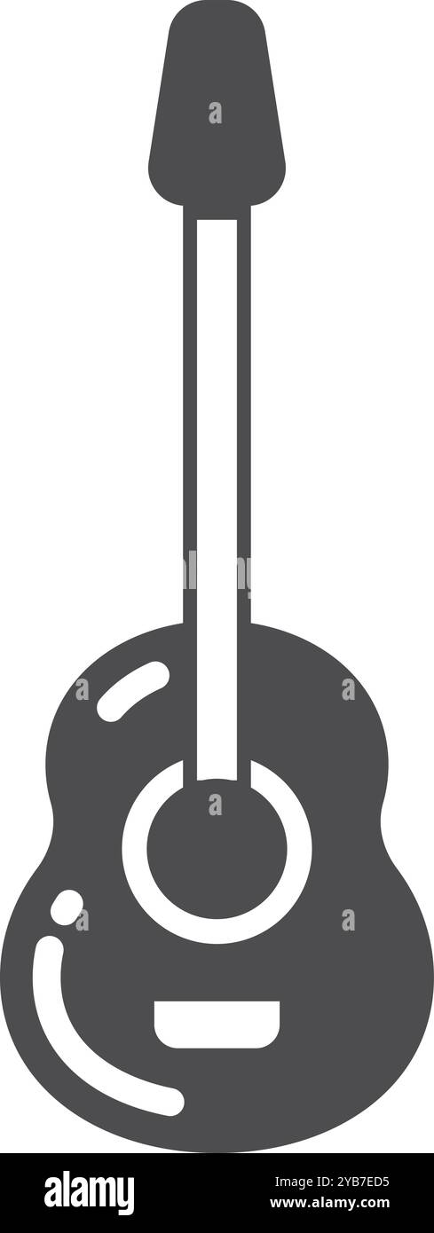 Guitar black icon. Music string instrument symbol Stock Vector Image ...