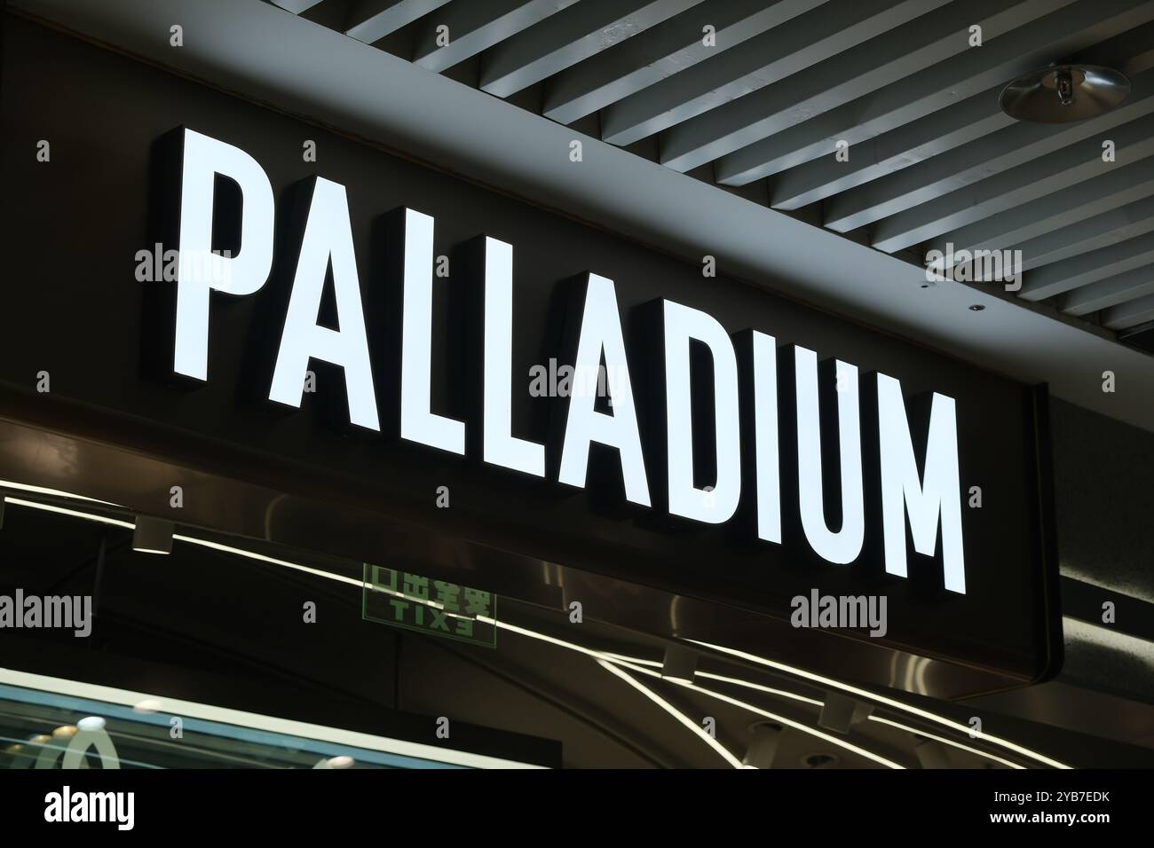 Shanghai,China-Nov.12th 2023: Palladium store brand logo sign. French ...