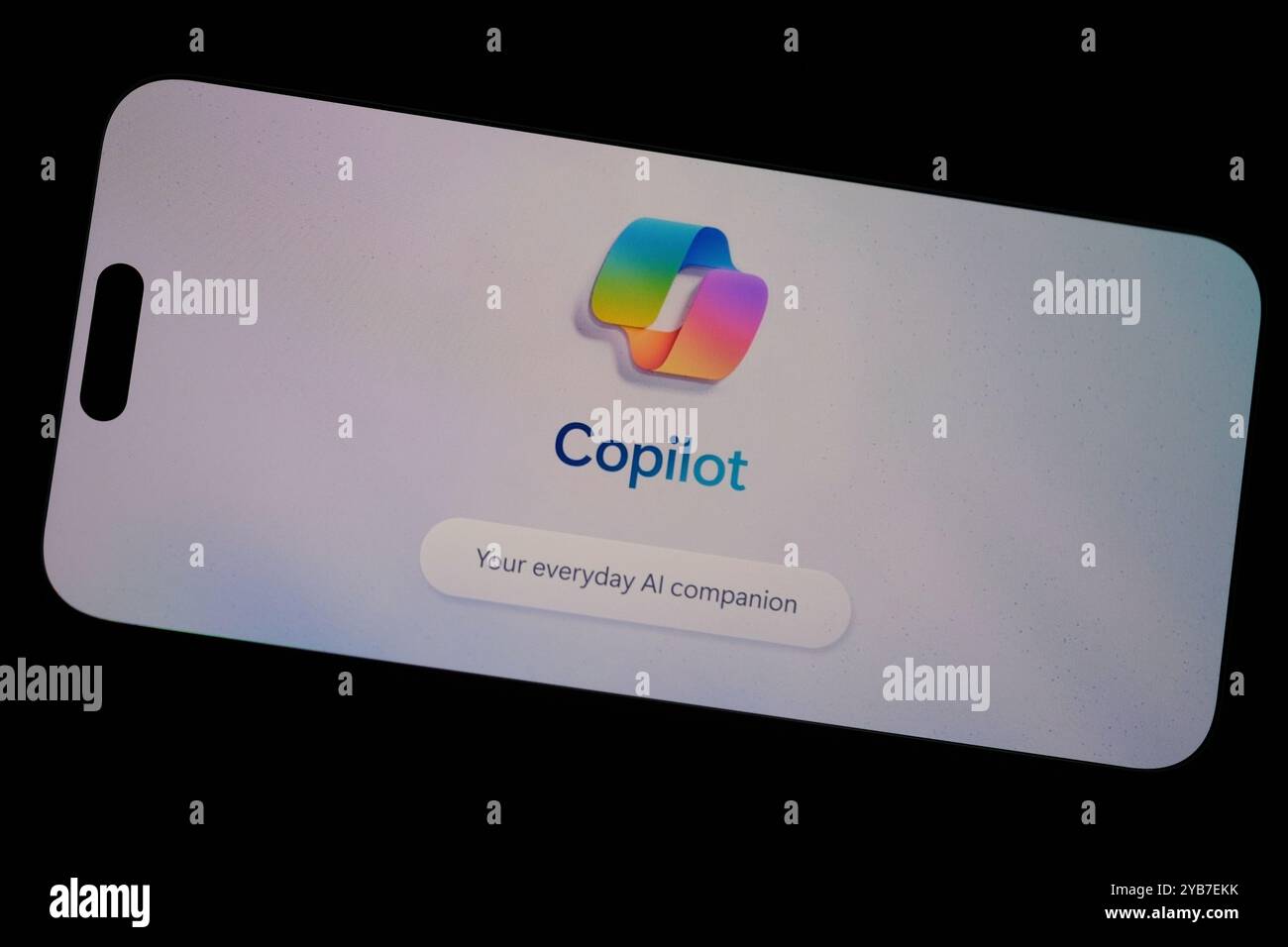 Microsoft Copilot AI chatbot brand logo sign on phone Stock Photo - Alamy