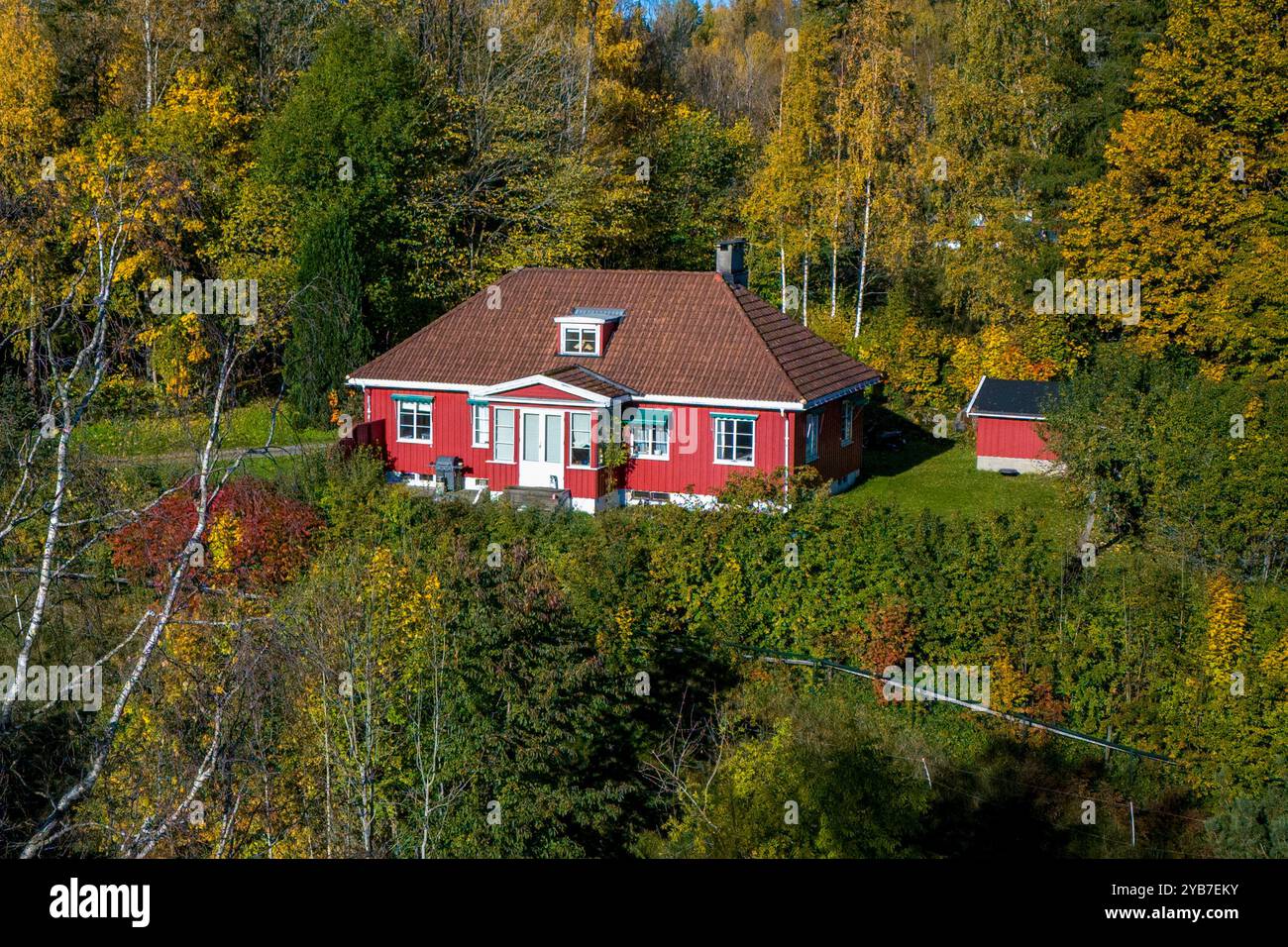 Asker 20241011. Drone image of the building where Marius Borg Hoiby ...