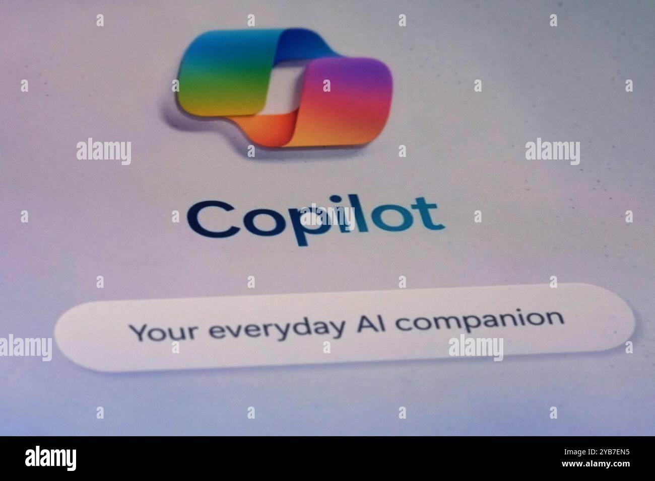 Microsoft Copilot AI chatbot brand logo sign Stock Photo - Alamy