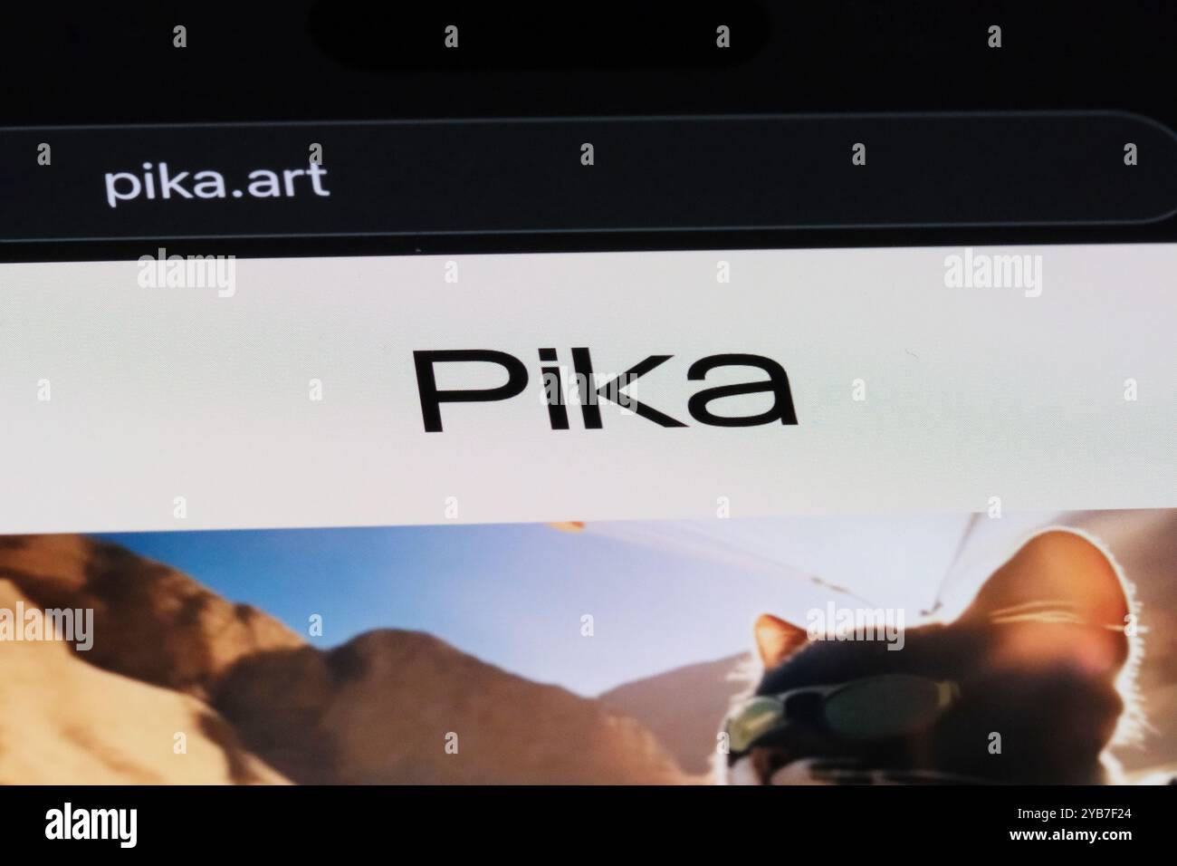 Pika brand logo on official website. AI video platform Stock Photo - Alamy