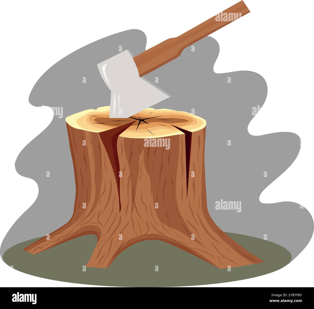 Ax tree stump Stock Vector Images - Alamy
