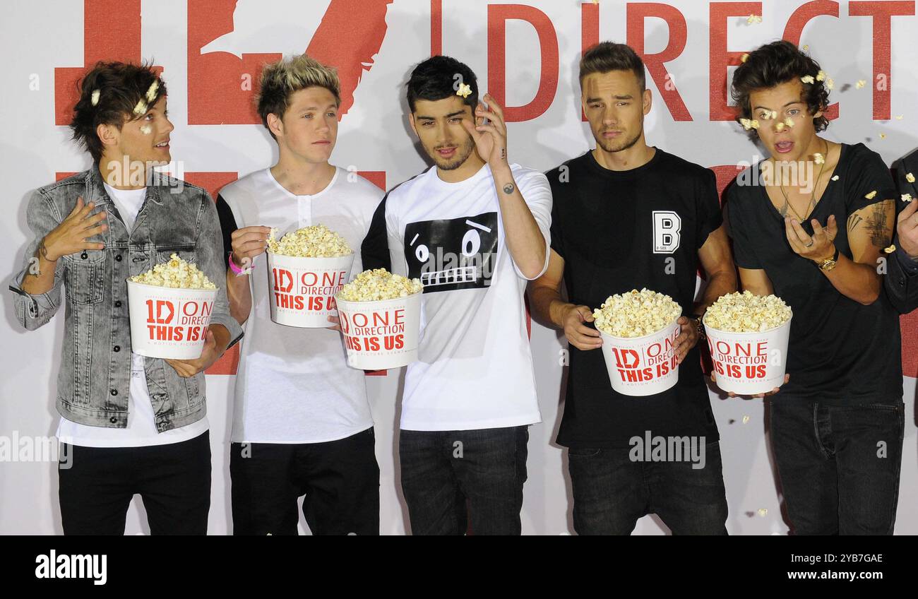 One Direction ( Louis Tomlinson, Niall Horan, Zayn Malik, Liam Payne & Harry Styles )attended ...