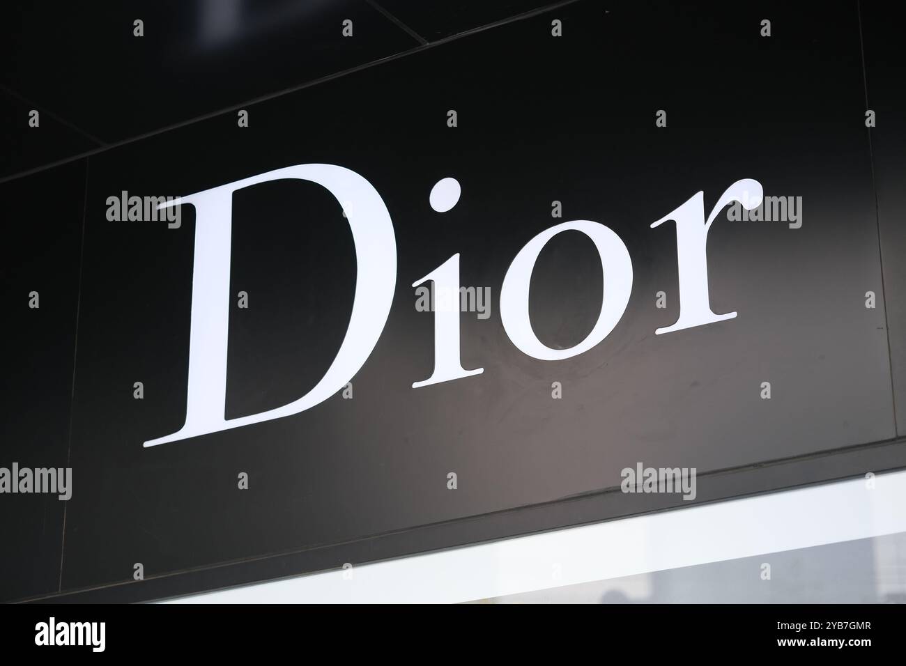 Shanghai,China-May 21st 2023: Dior store sign. Dior company brand logo ...