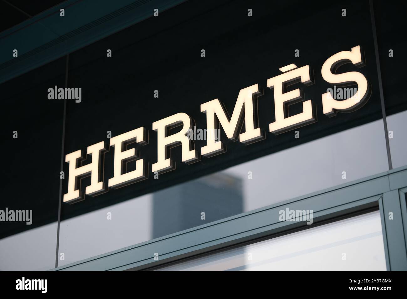 Shanghai,China-May 21st 2023: Hermès store sign. Hermès company brand ...