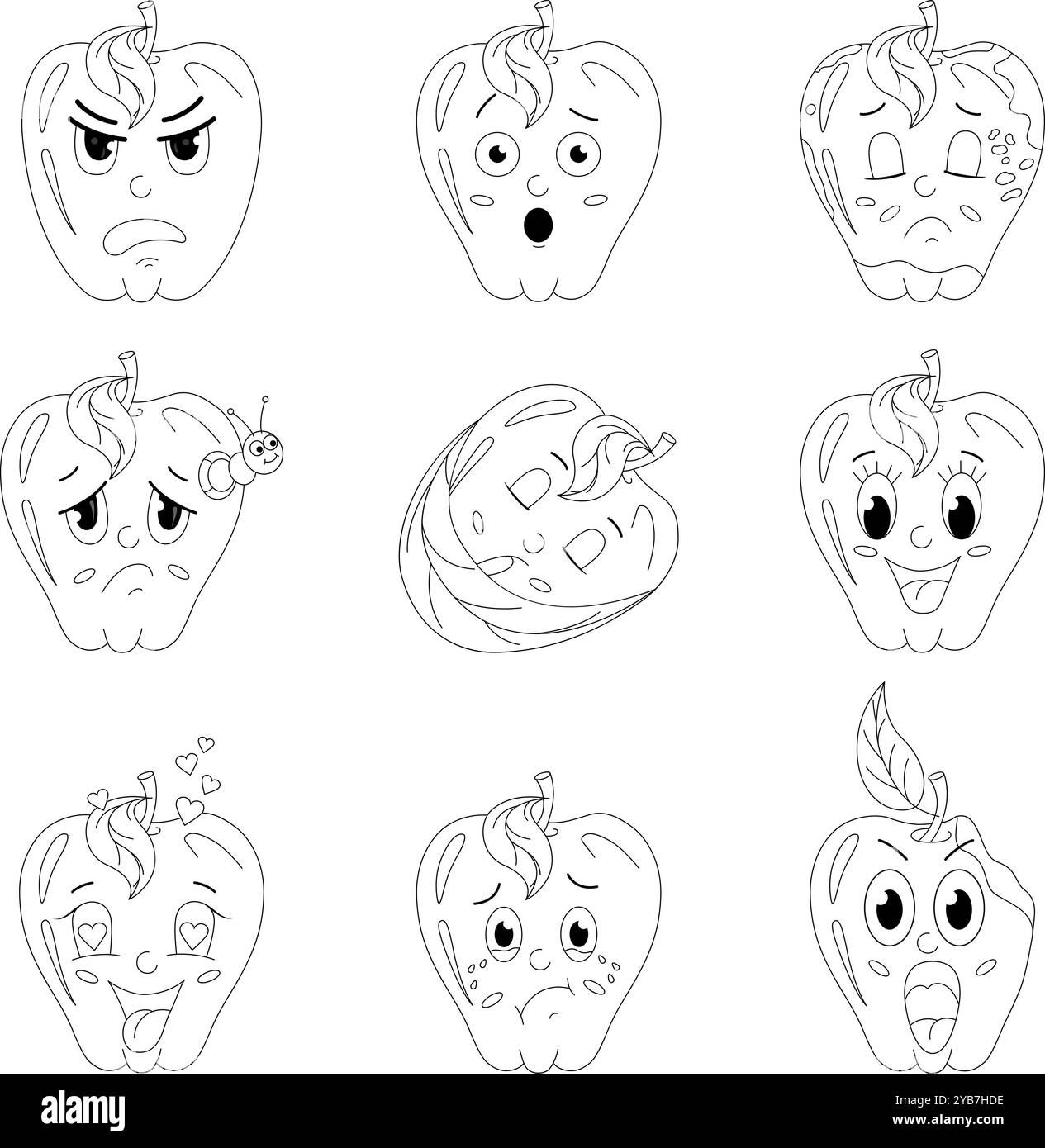 Emotion Apple Line Drawing Stock Vector Image And Art Alamy
