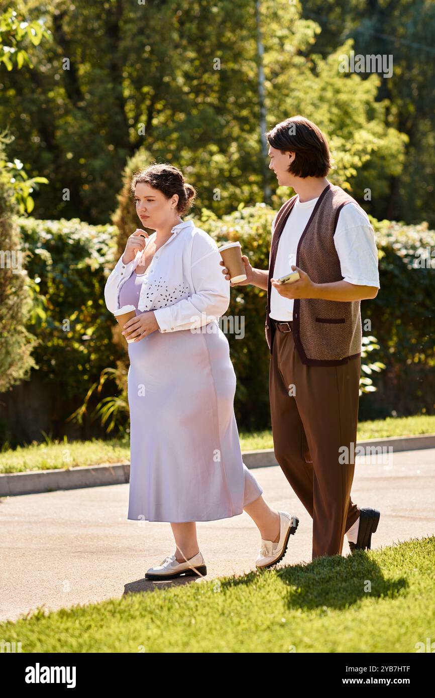 Two friends enjoy fun walk hi-res stock photography and images - Alamy