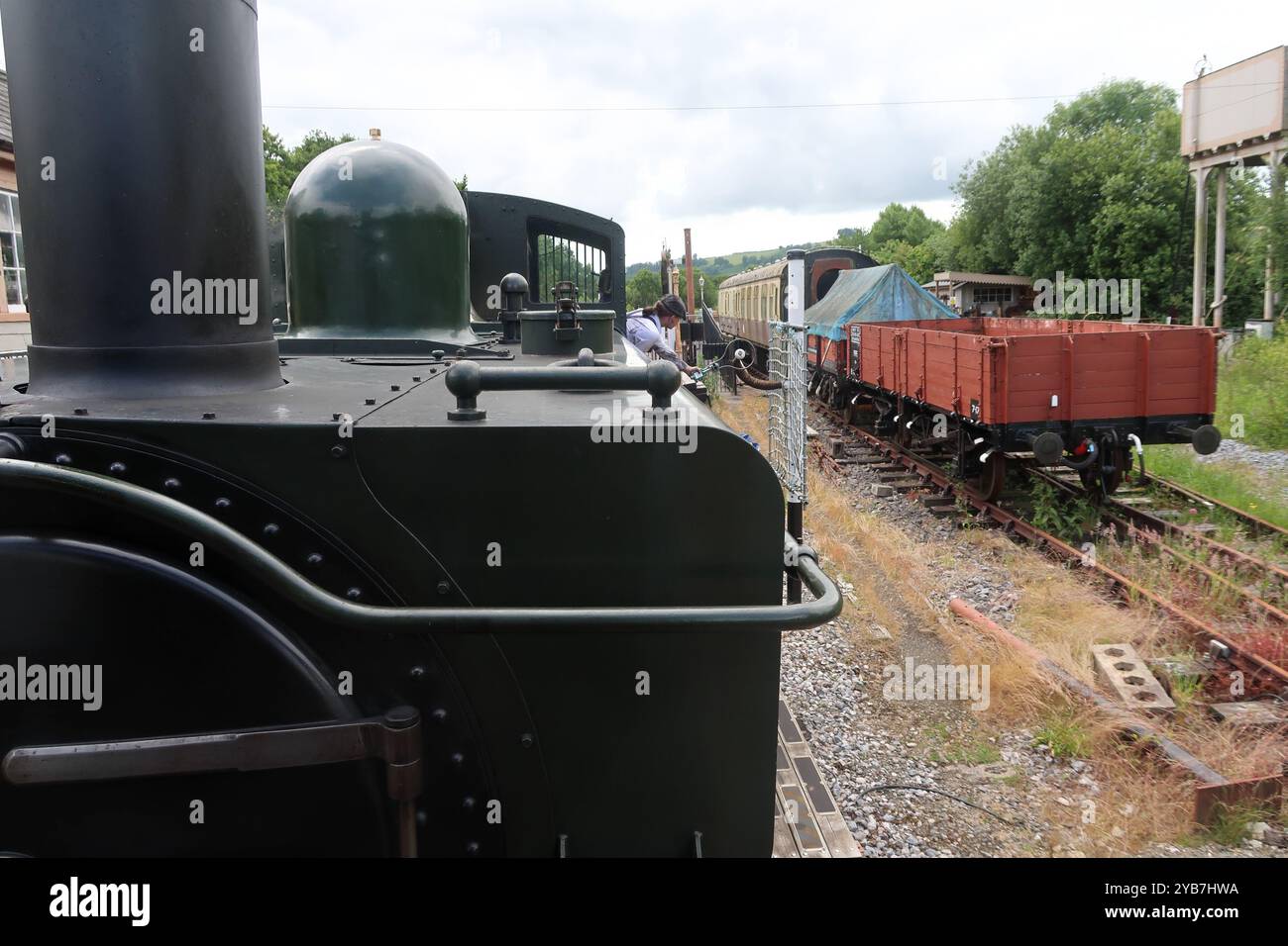 GWR pannier tank No 1369 arrives at Totnes Riverside station on the ...
