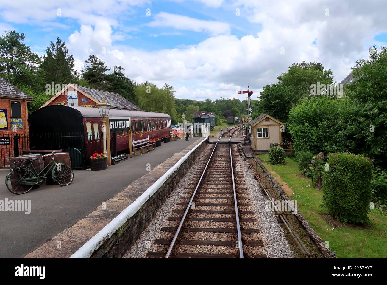 Staverton station on the South Devon Railway, seen from the rear of a ...