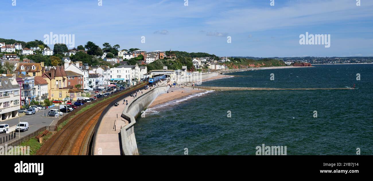 The Midland Pullman luxury high speed train passing along the sea wall ...