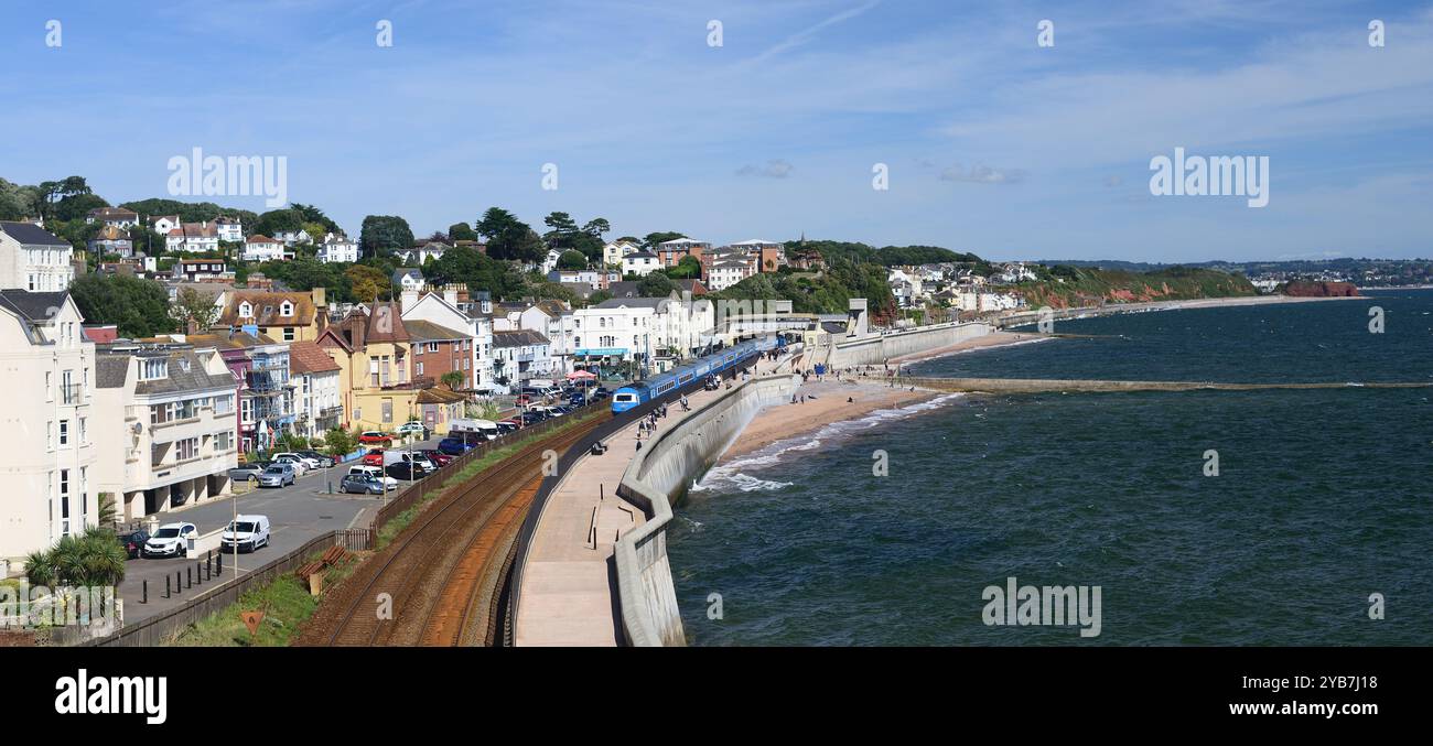 The Midland Pullman luxury high speed train passing along the sea wall ...