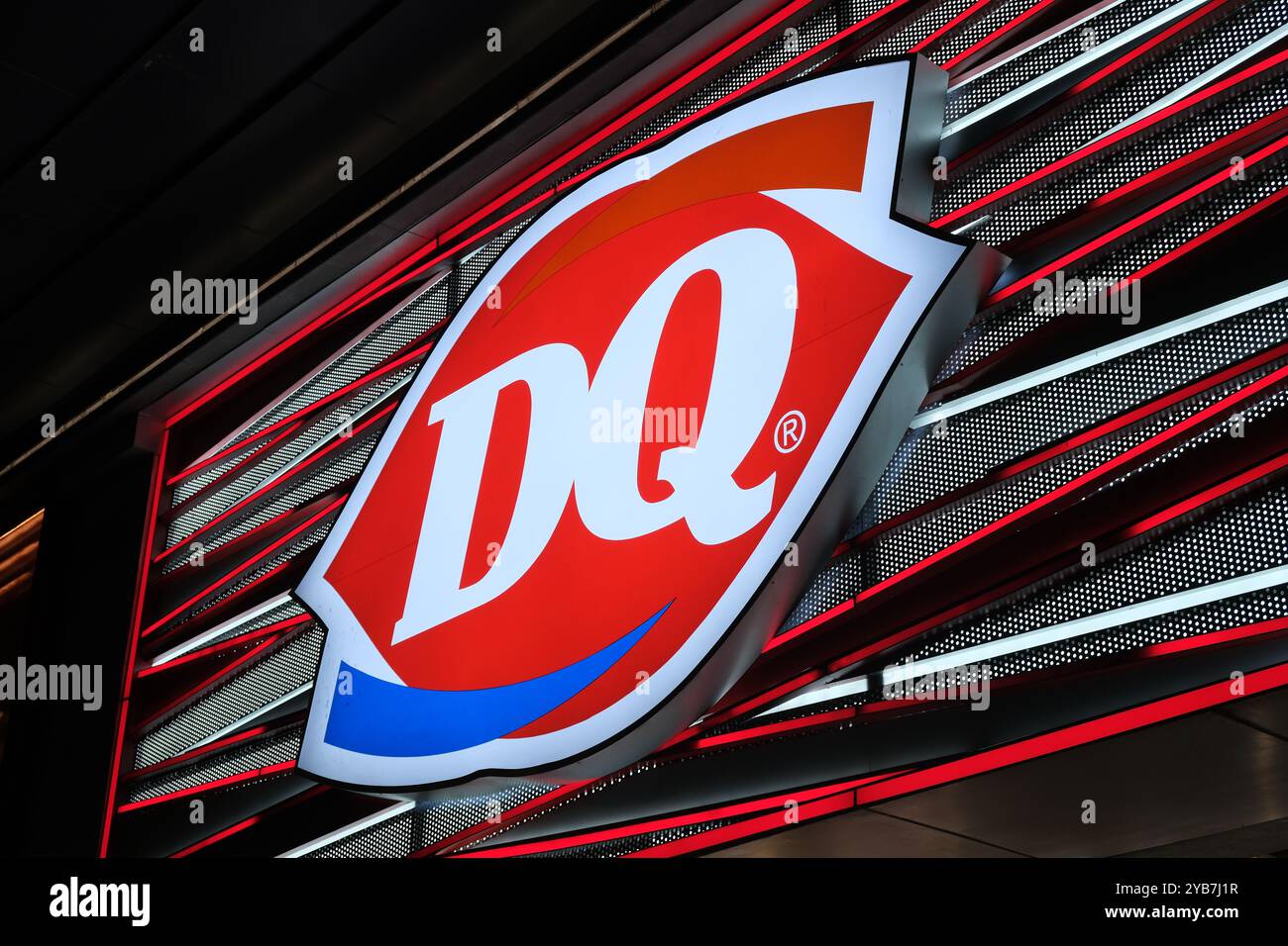 Hangzhou,China-July 15th 2023: Dairy Queen (DQ) store brand logo sign ...