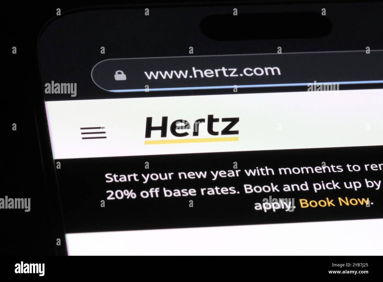 Hertz Global Holdings brand logo sign on website. American car rental company Stock Photo - Alamy