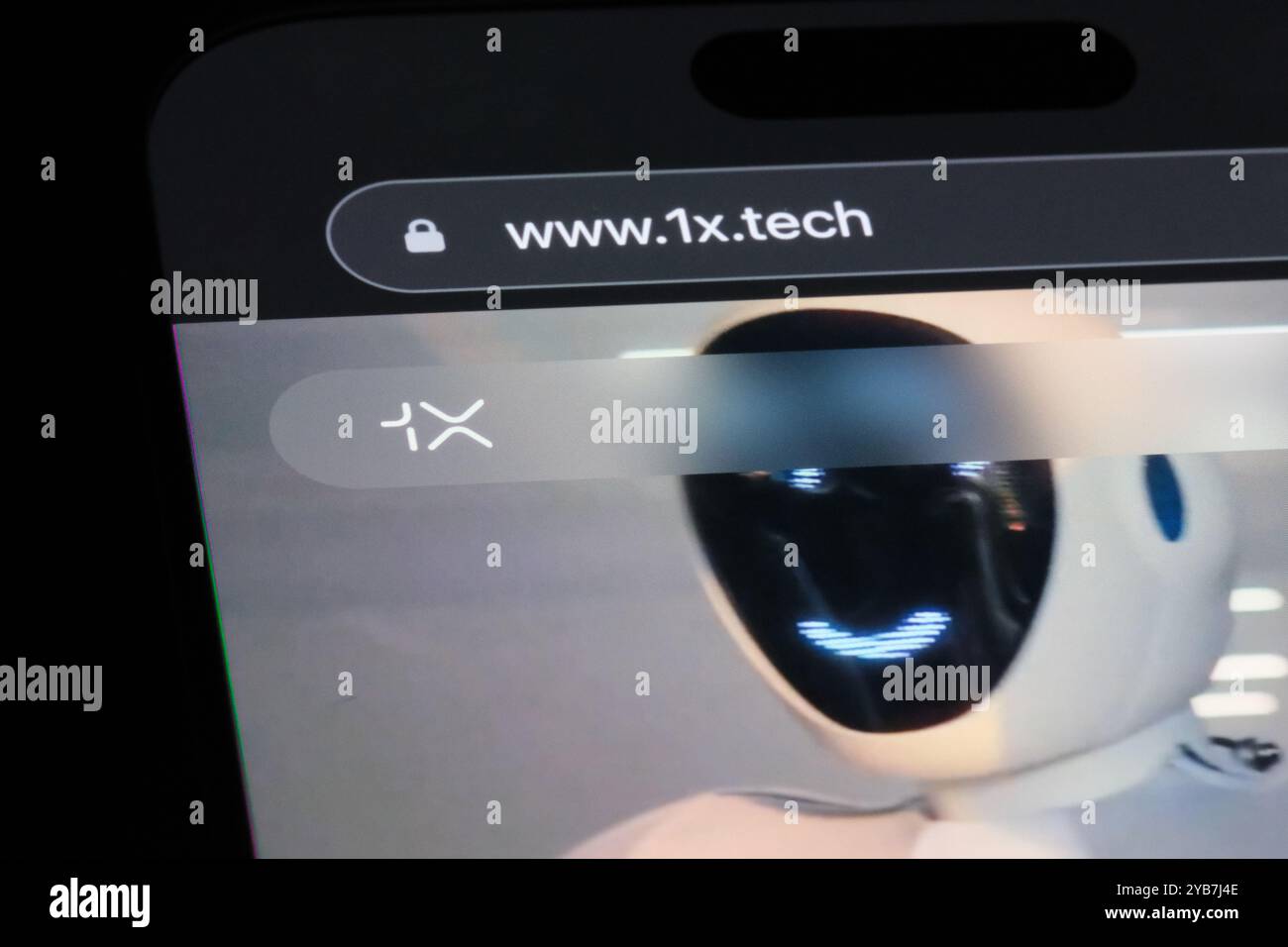 1X Technologies brand logo sign on website. Humanoid robotics company ...