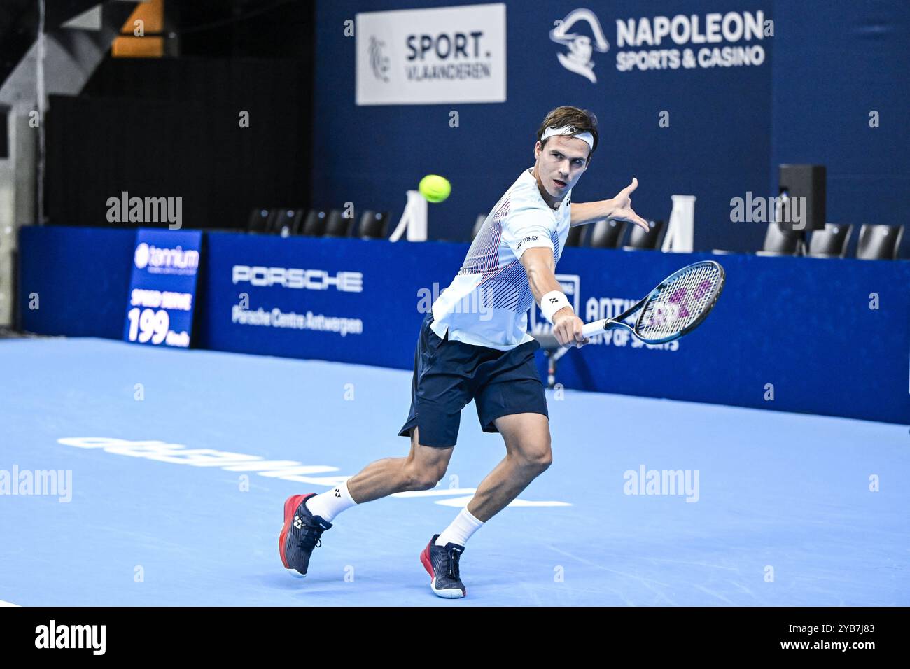 German Daniel Altmaier pictured in action during a tennis match in the ...