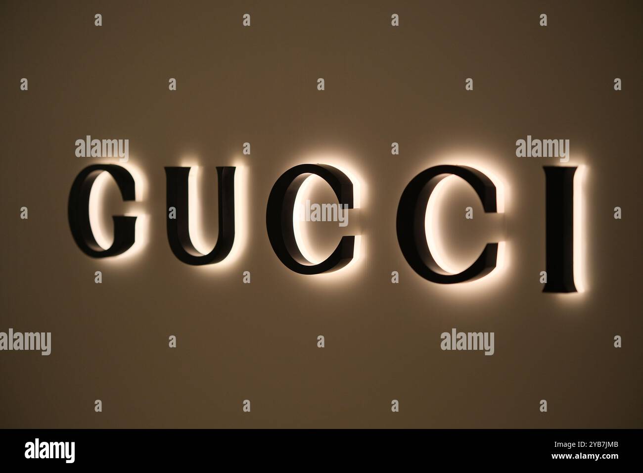 Shanghai,China-July 22nd 2023: GUCCI company brand logo sign close up ...