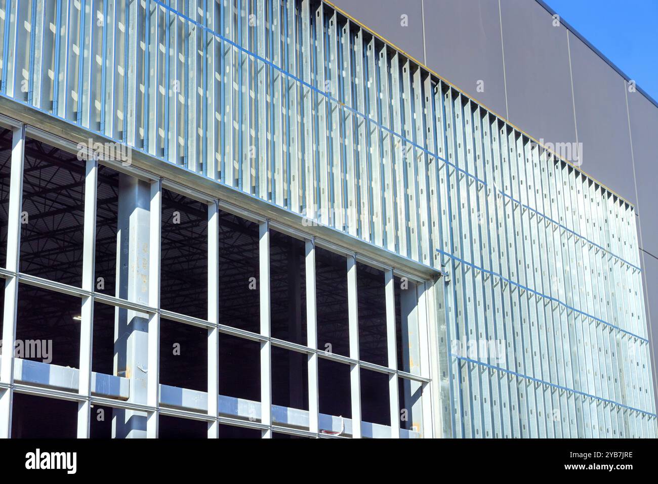 Frames made of steel profiles metal are used to construct structure of ...