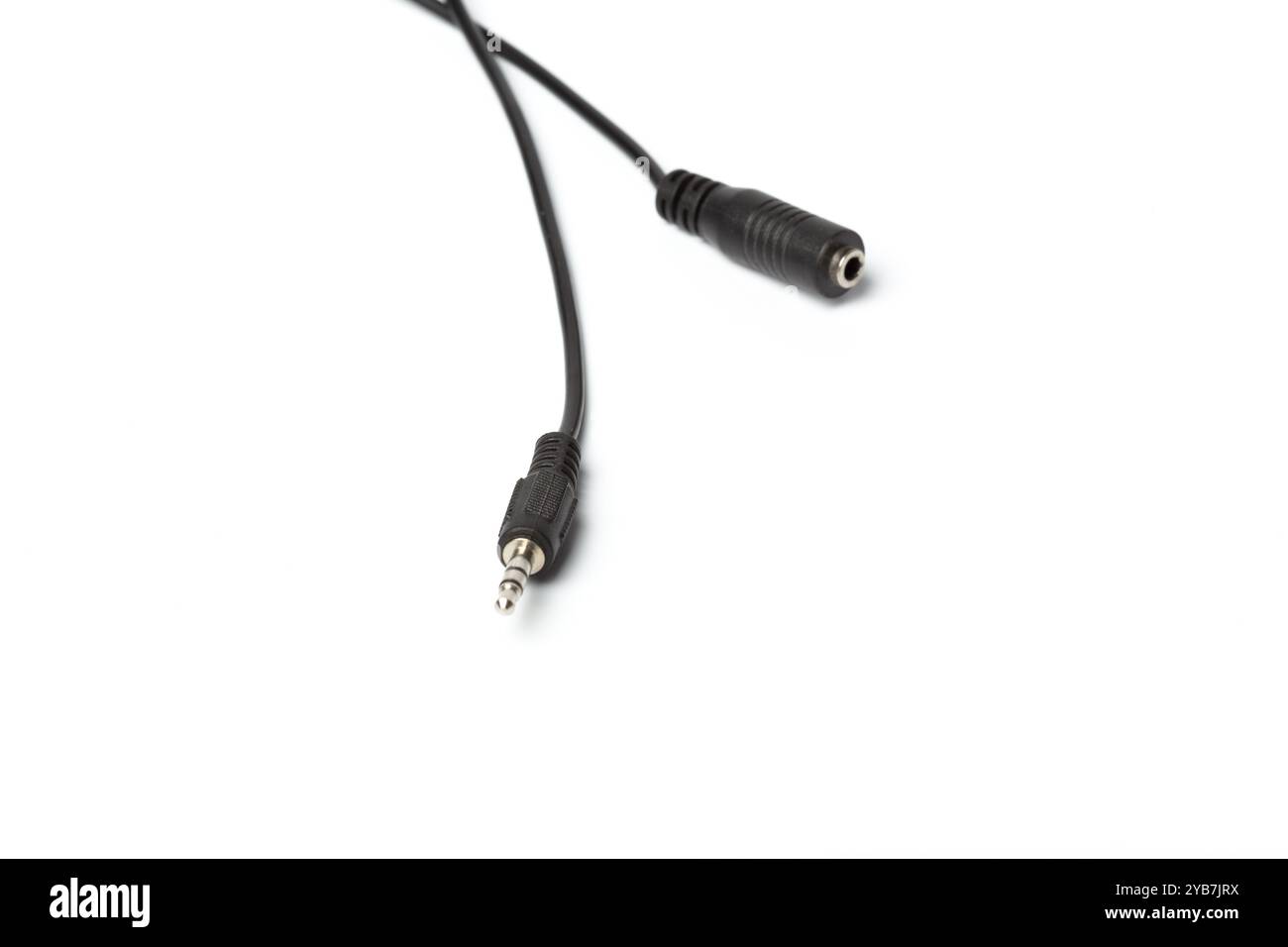 Black aux wire isolated on white Stock Photo - Alamy