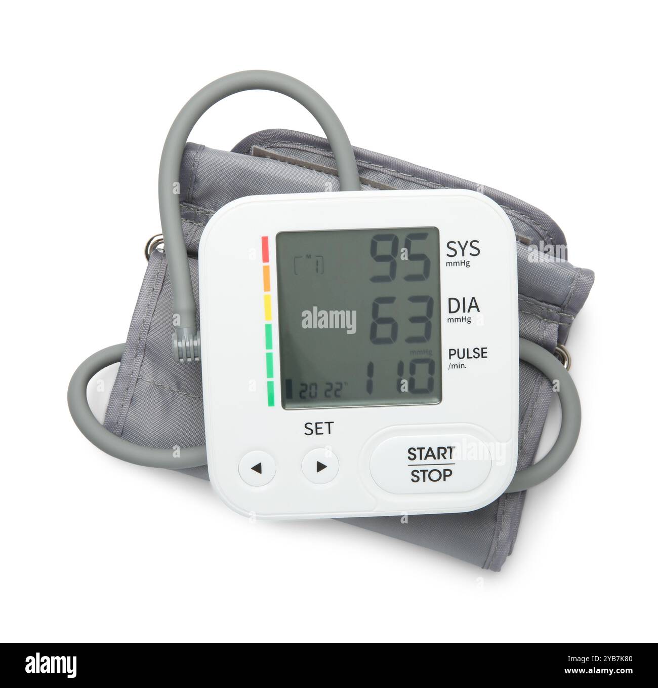 Blood pressure measuring device isolated on white Stock Photo - Alamy