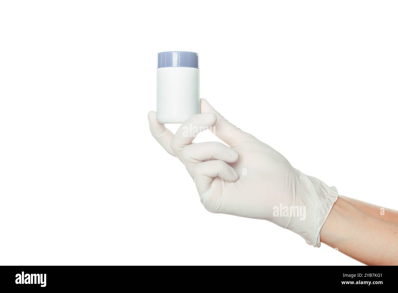 doctor's hand in white sterilized surgical glove holding medicine Stock ...