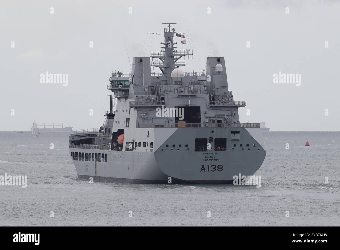 The Royal Fleet Auxiliary fast fleet replenishment tanker RFA TIDESURGE ...