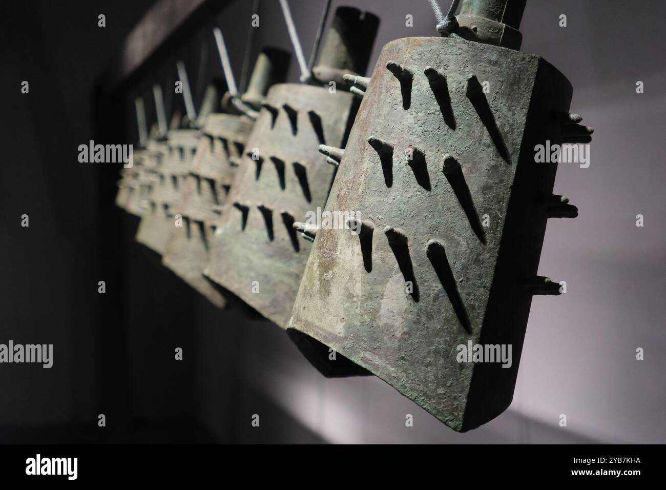 Shanghai,China-March 17th 2024: a row of Chime Bells. Ancient Chinese ...