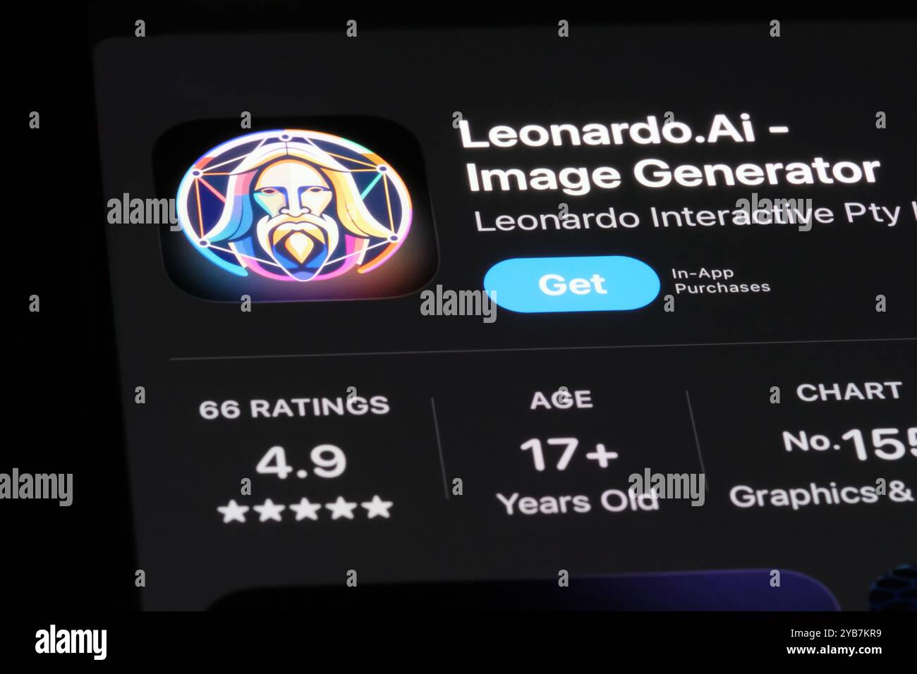 Leonardo Interactive company app icon. AI company Stock Photo - Alamy