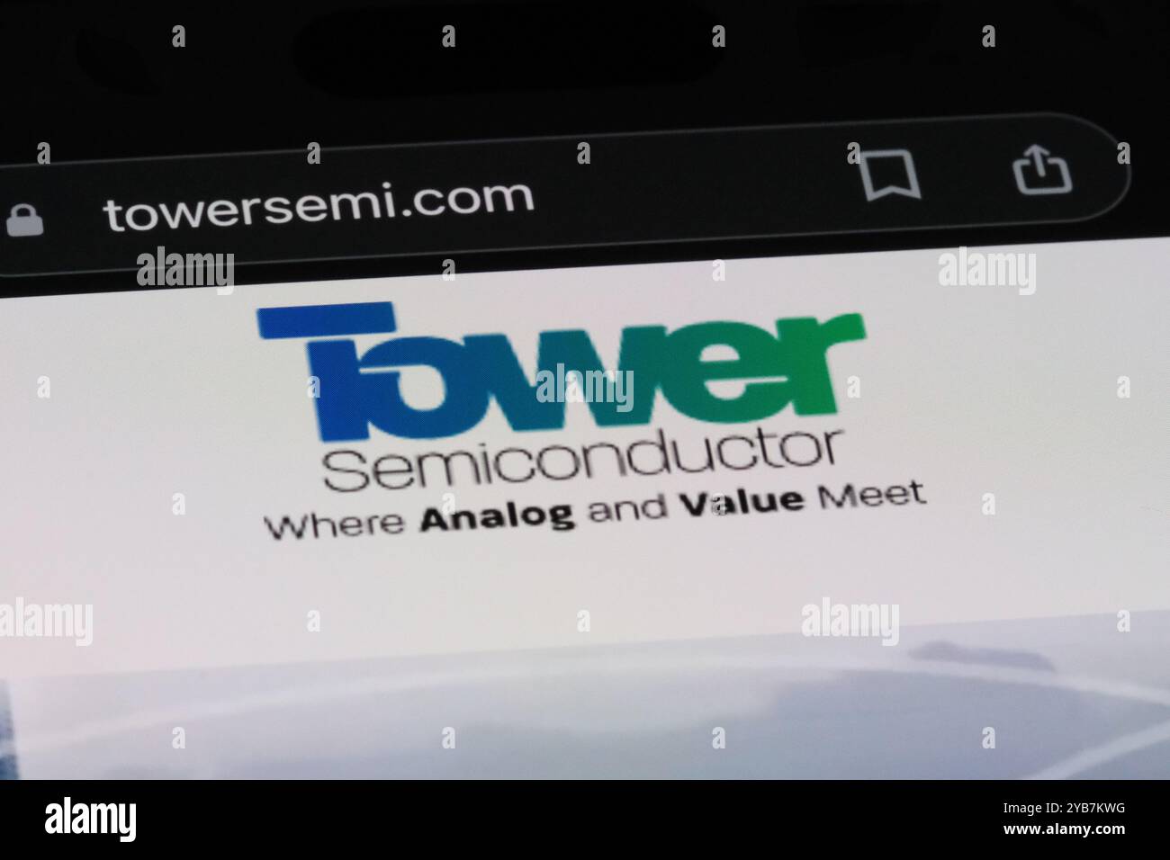 Tower Semiconductor company brand logo on website Stock Photo - Alamy