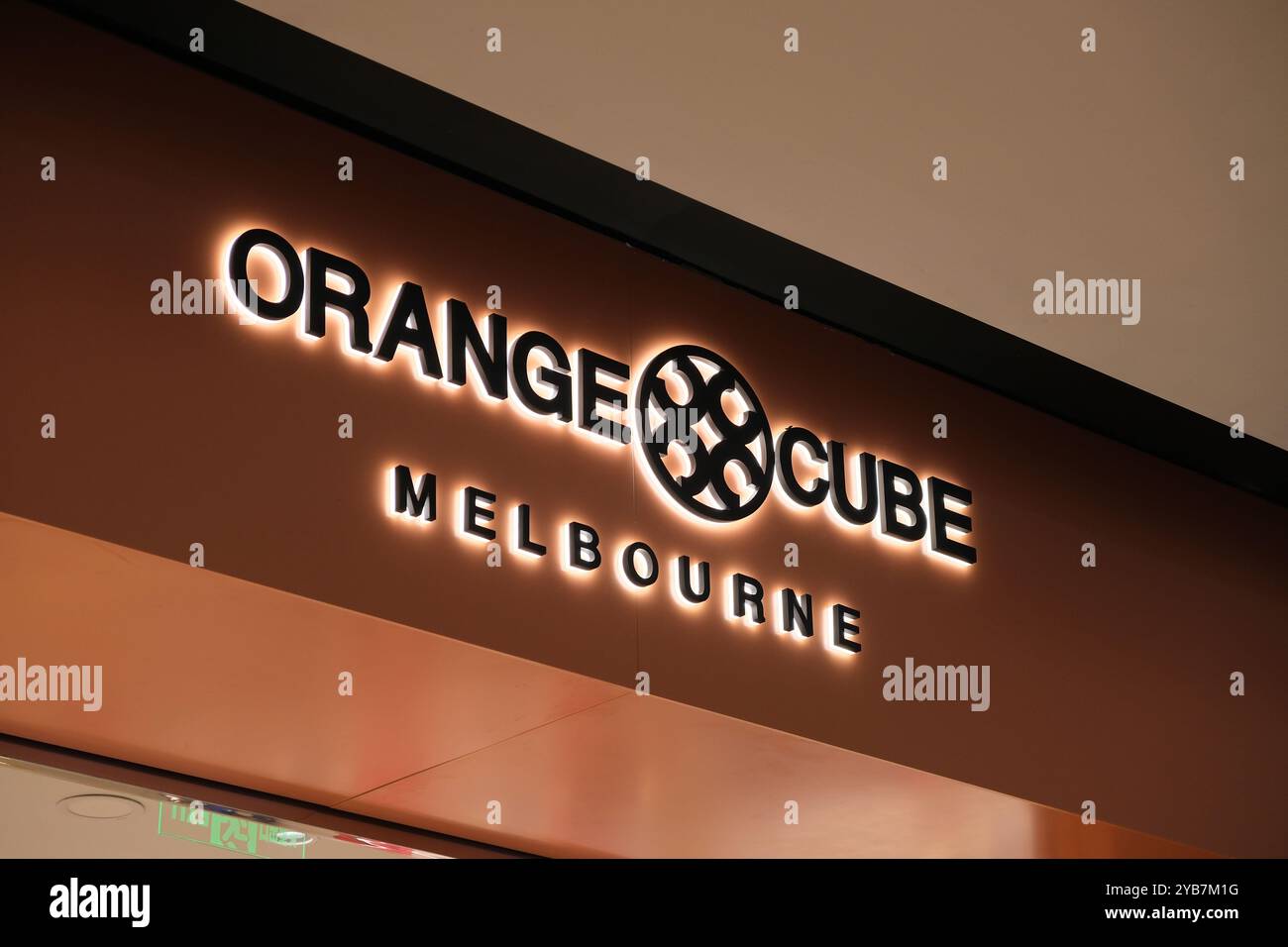 Shanghai,China-July 23rd 2023: Orange Cube Melbourne store sign brand ...
