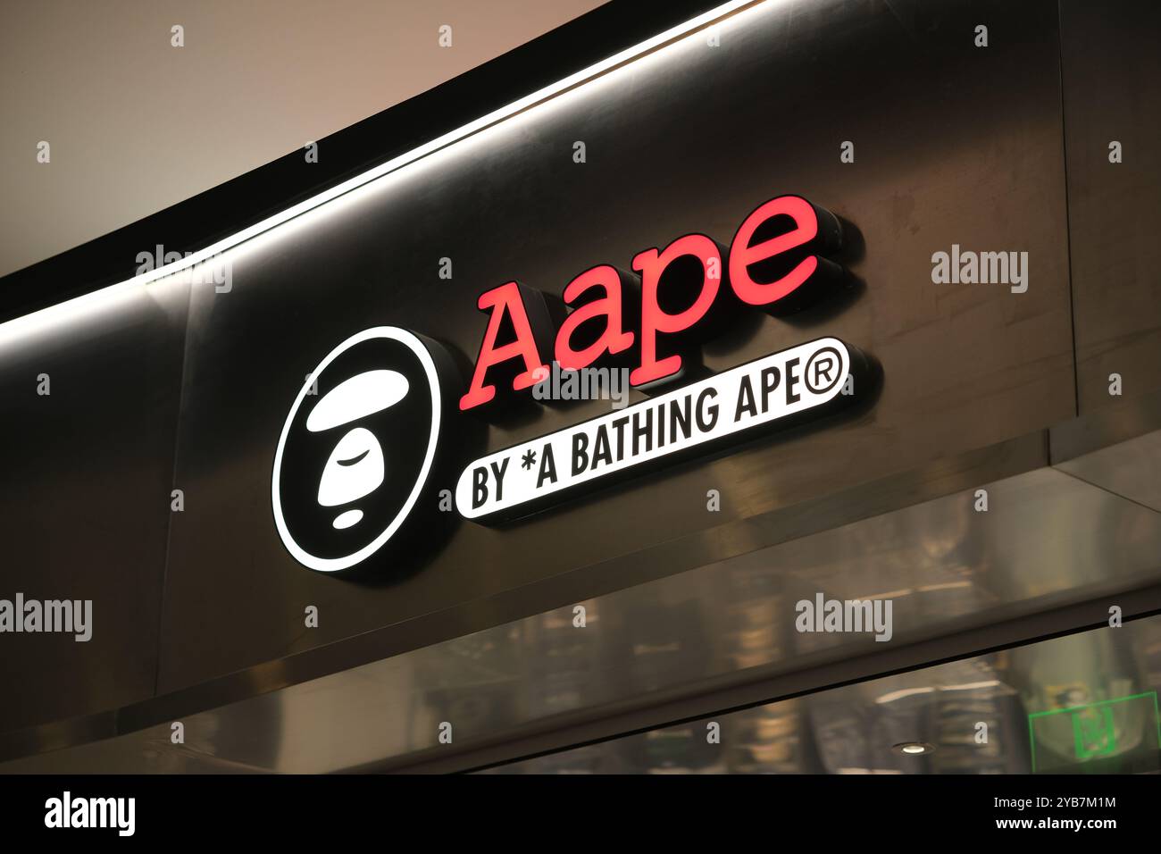 Shanghai,China-July 23rd 2023: Aape By A Bathing Ape store sign brand ...