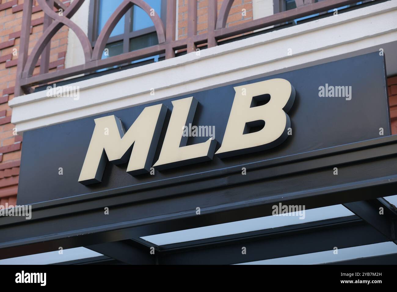 Suzhou,China-August 20th 2023: MLB store brand logo sign close up Stock ...