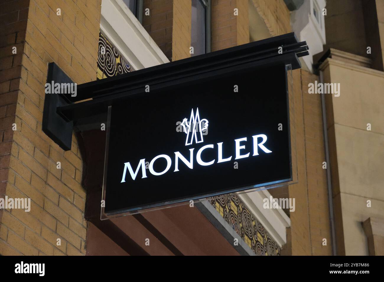 Suzhou,China-August 20th 2023: Moncler store sign brand logo close up ...