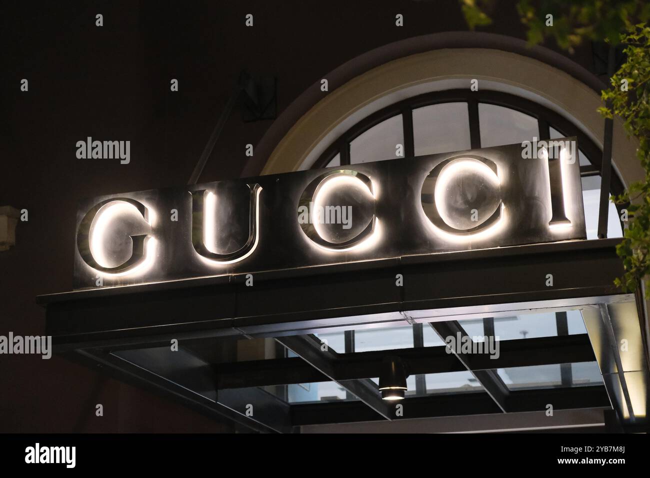 Suzhou,China-August 20th 2023: GUCCI store sign brand logo close up ...