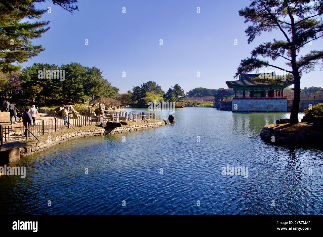 Gyeongju, South Korea - November 11th, 2023: Visitors walk along the ...