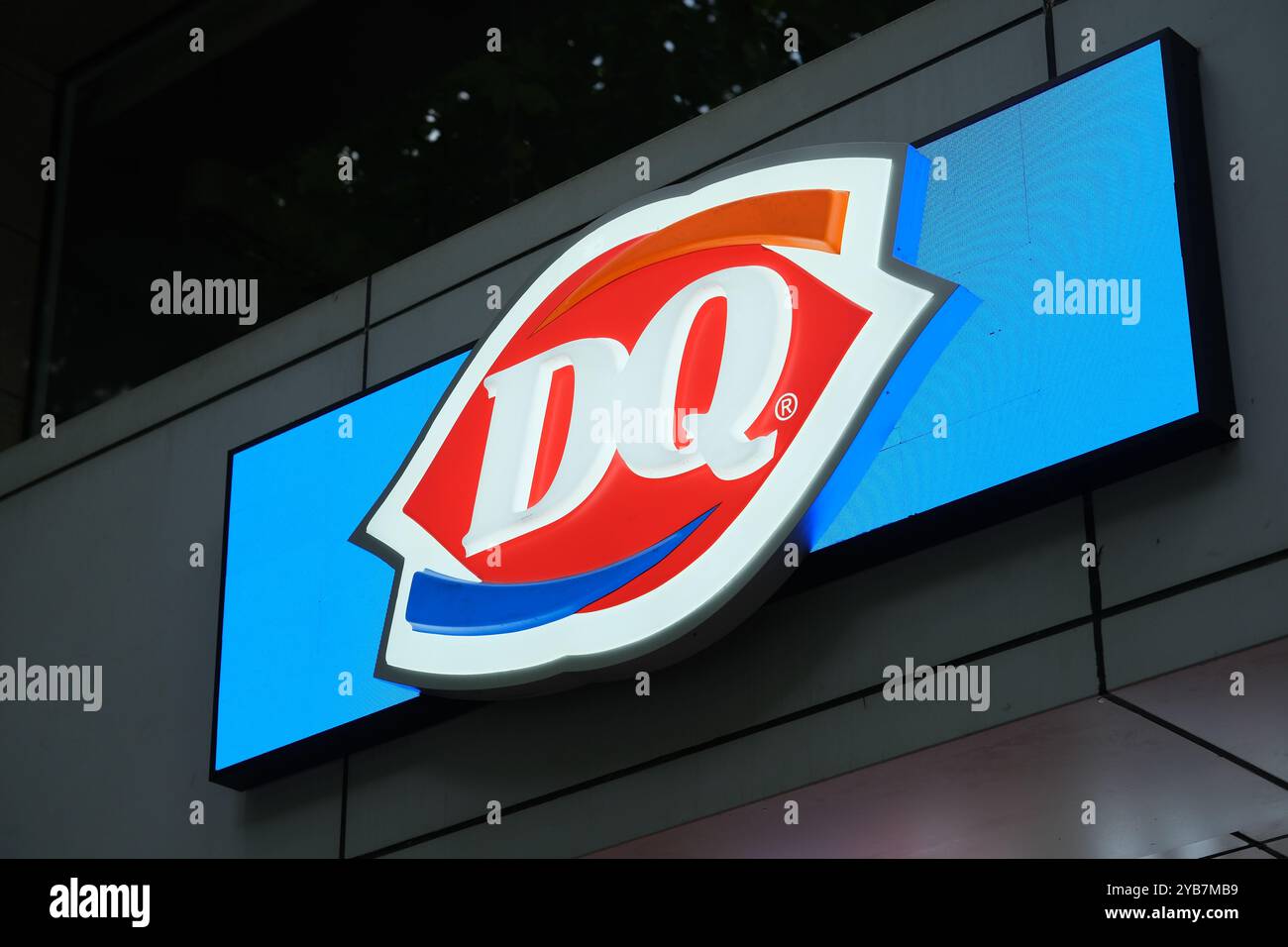 Shanghai,China-August 27th 2023: DQ (Dairy Queen) store sign company ...