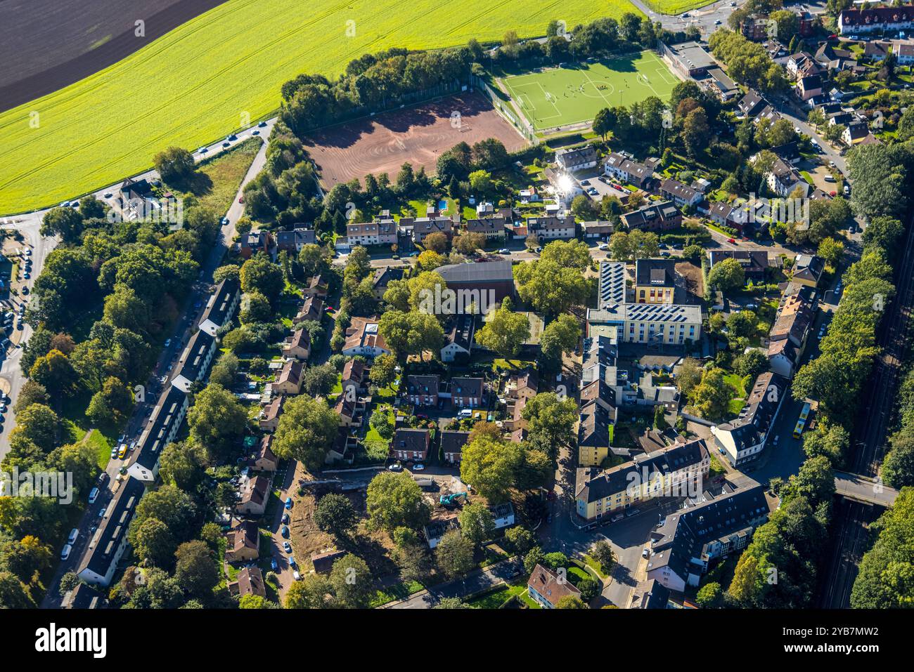 Luftbild, Wohnsiedlung Quartier Litterode, Rudolfstraße zwischen ...