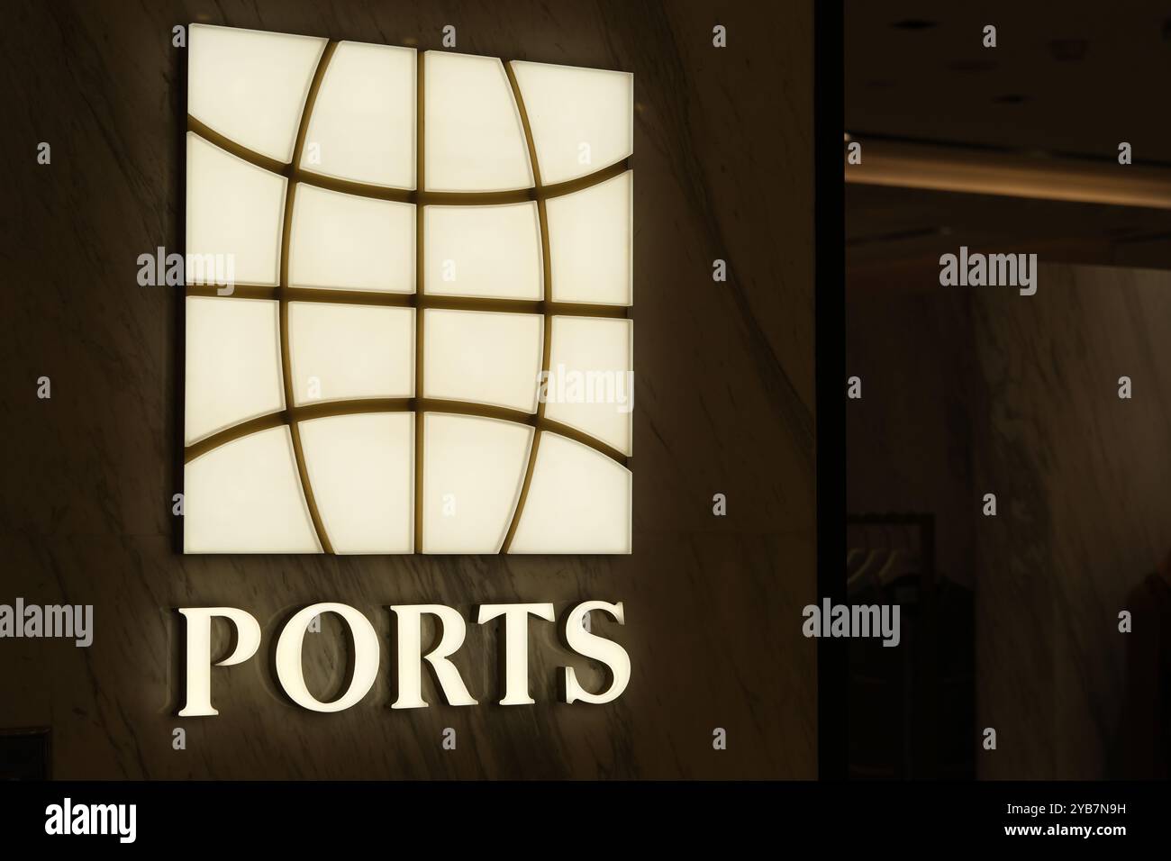 Ports company store brand logo sign Stock Photo - Alamy