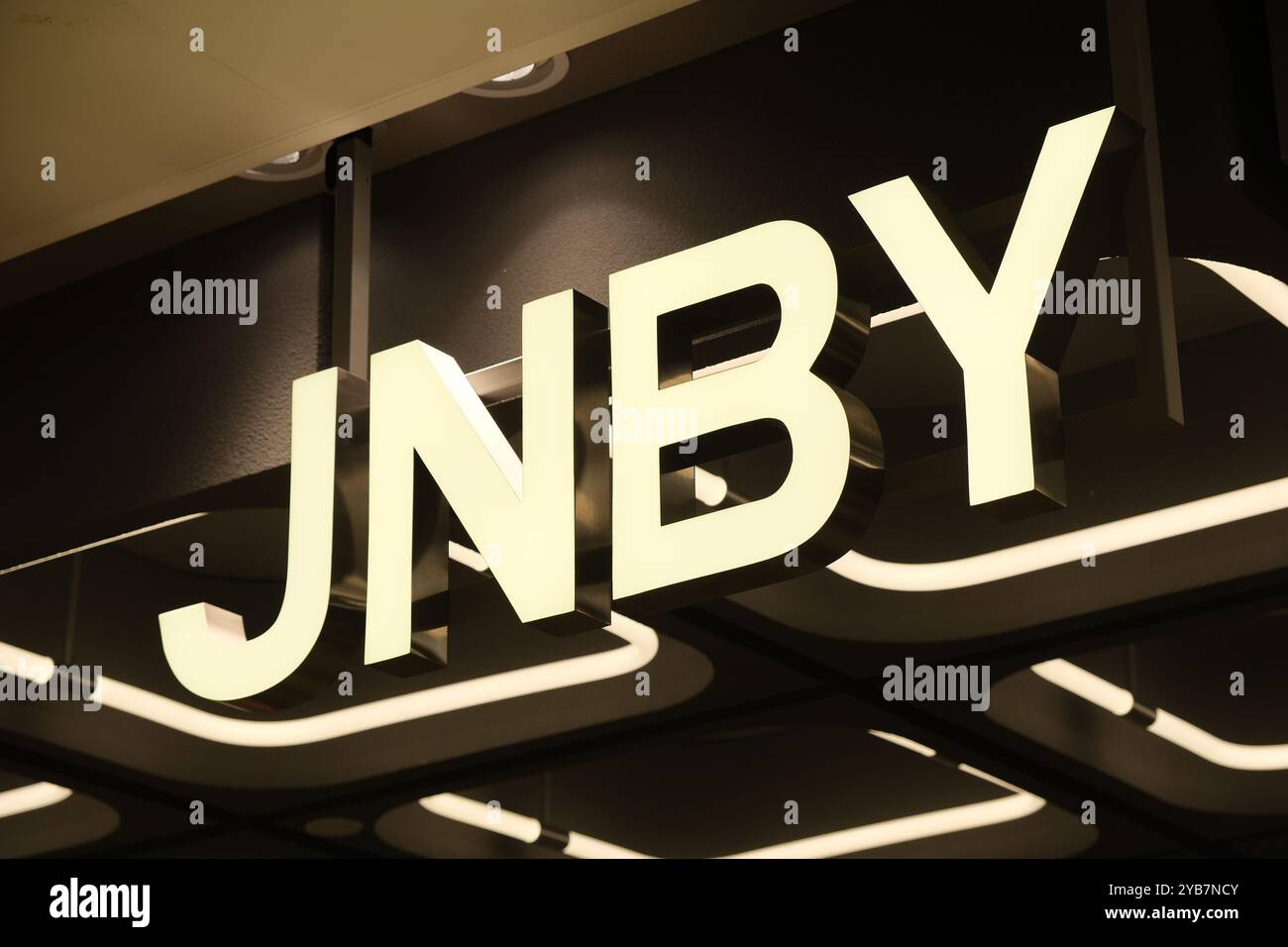 Shanghai,China-Sep. 16th 2023: JNBY company store brand logo sign Stock ...