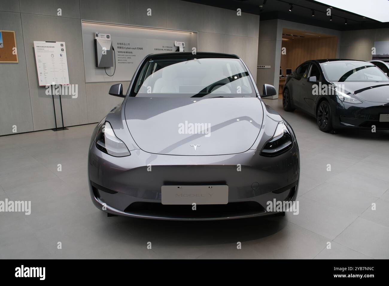 Shanghai,China-April 20th 2024: front of Tesla Model Y electric car in ...