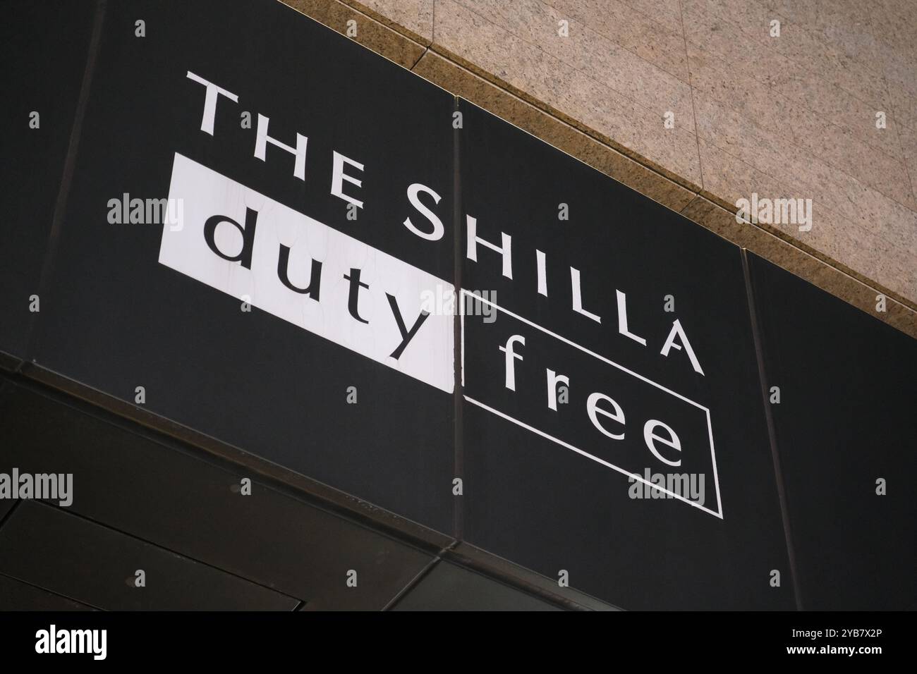 Jeju, South Korea-May 23rd 2024: The Shilla Duty Free Shop logo sign ...