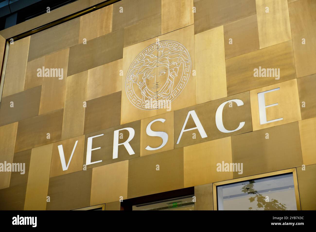 Shanghai,China-June 1st 2024: Versace store sign and company brand logo ...