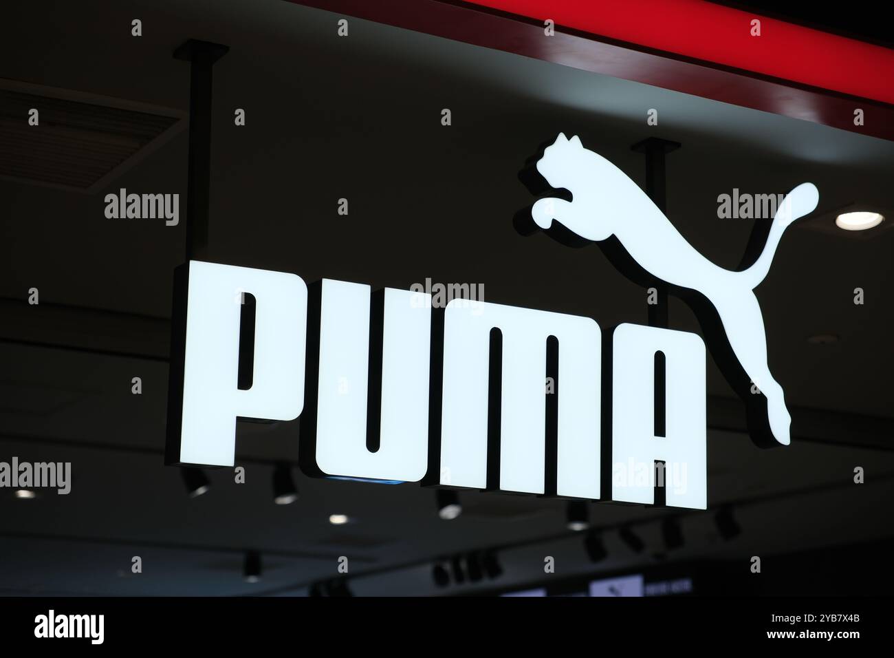Shanghai,China-June 1st 2024: Puma company store brand logo sign close ...