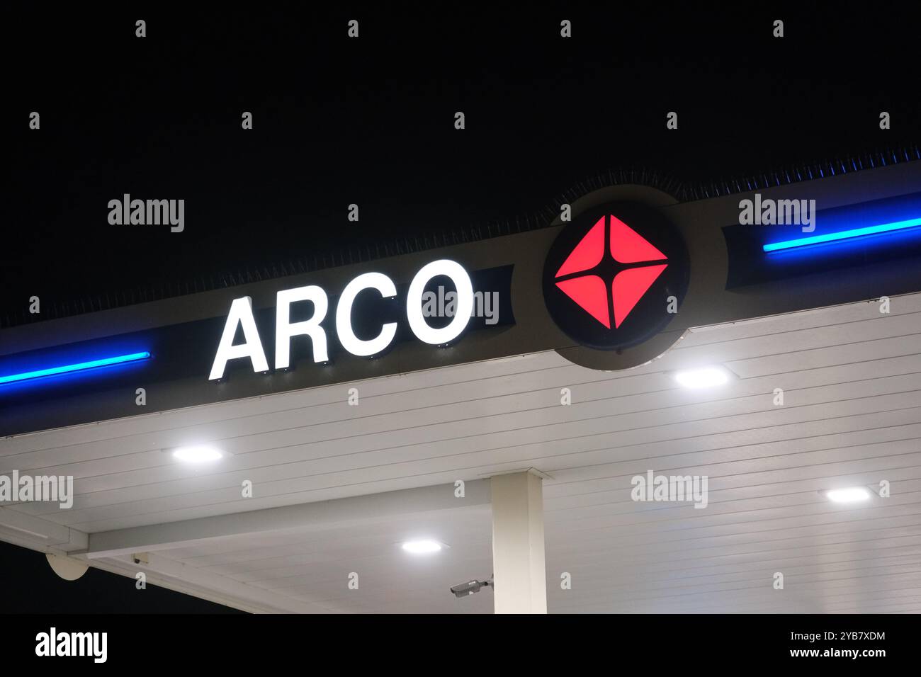 Merced,California,USA-June 10th 2024: ARCO (Atlantic Richfield Company ...