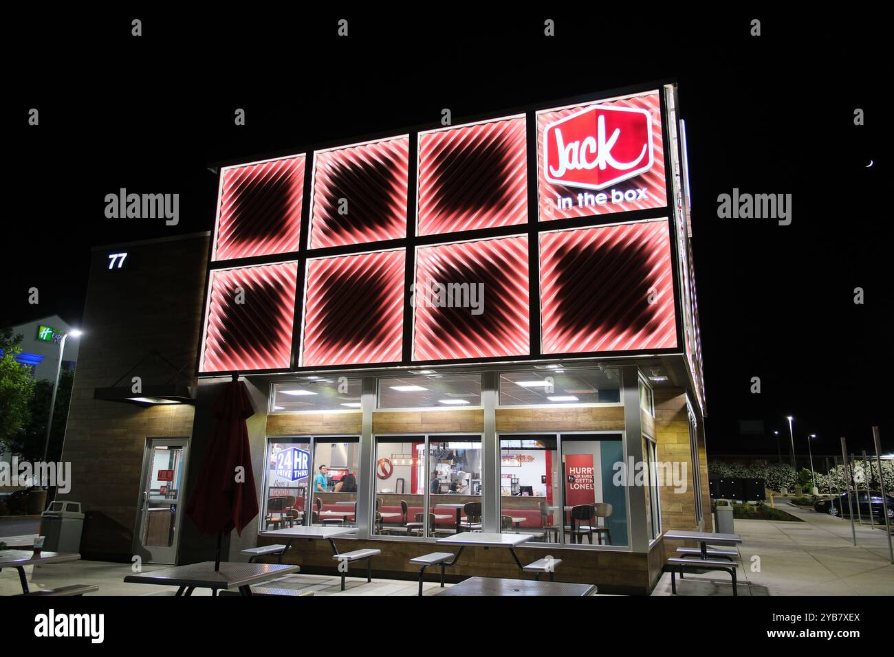 Merced,California,USA-June 10th 2024: Jack in the Box fast-food store ...