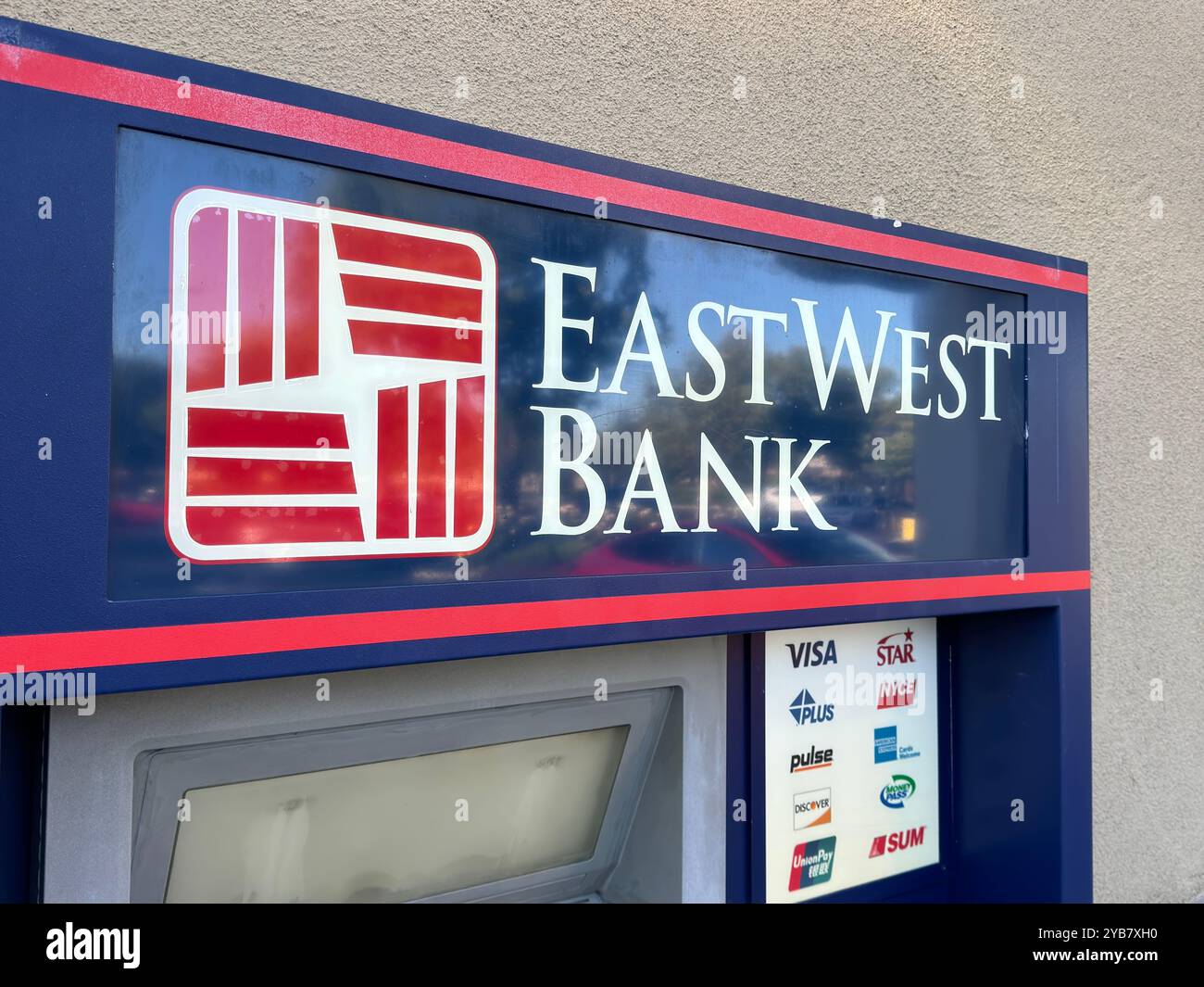 San Francisco,California,USA-June 10th 2024:East West Bank brand logo ...