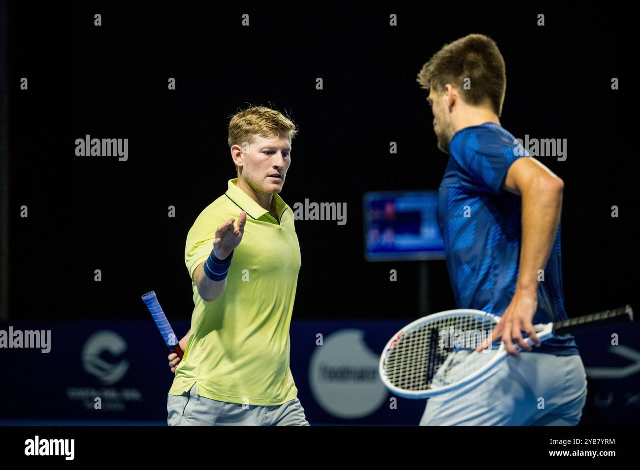 Luke Johnson and Dutch Sander Arends pictured in action during a tennis ...