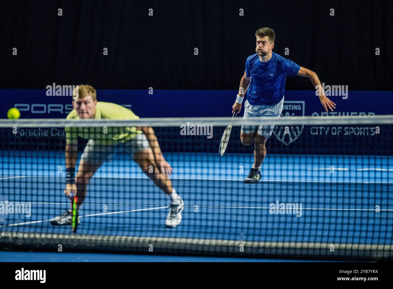 Luke Johnson and Dutch Sander Arends pictured in action during a tennis ...